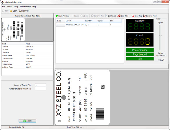 LabeLase Producer - Main Form